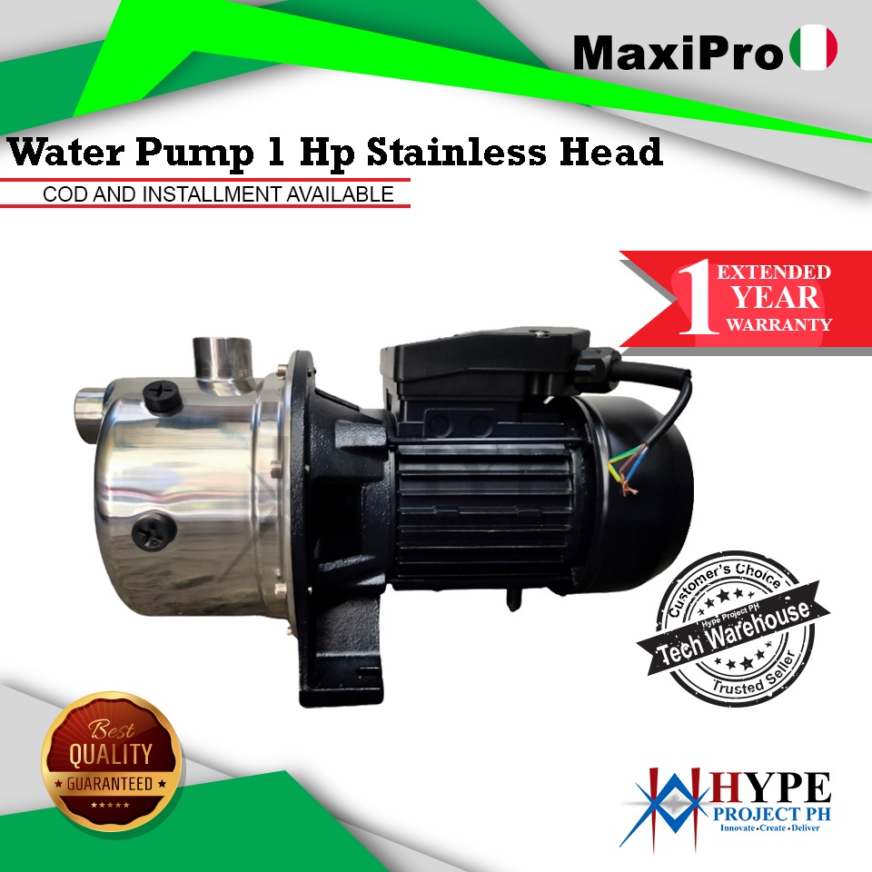 MAXIPRO Electric Stainless Head Pump 1.0HP Jet Booster Pump | Shopee ...