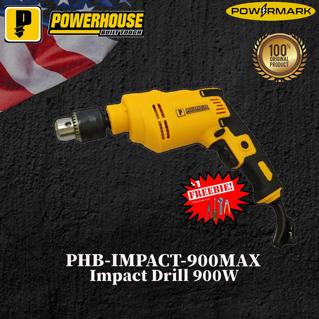 POWERHOUSE PHB-IMPACT-900MAX Impact Drill 900W + FREEBIE TOOL [POWERMARK | PPT] | Shopee Philippines