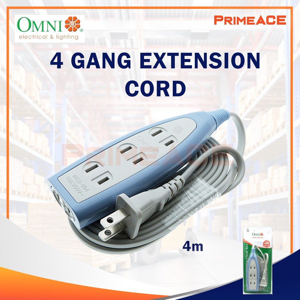 Extension Cord 4Gang/3Gang (OMNI) | Shopee Philippines
