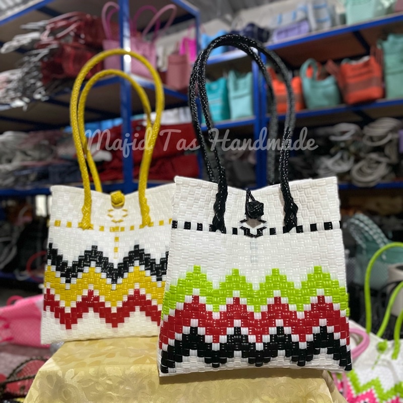 Tas Woven Top Handle Tas Jali Tribal/Zig Zag Limited Edition | Shopee ...