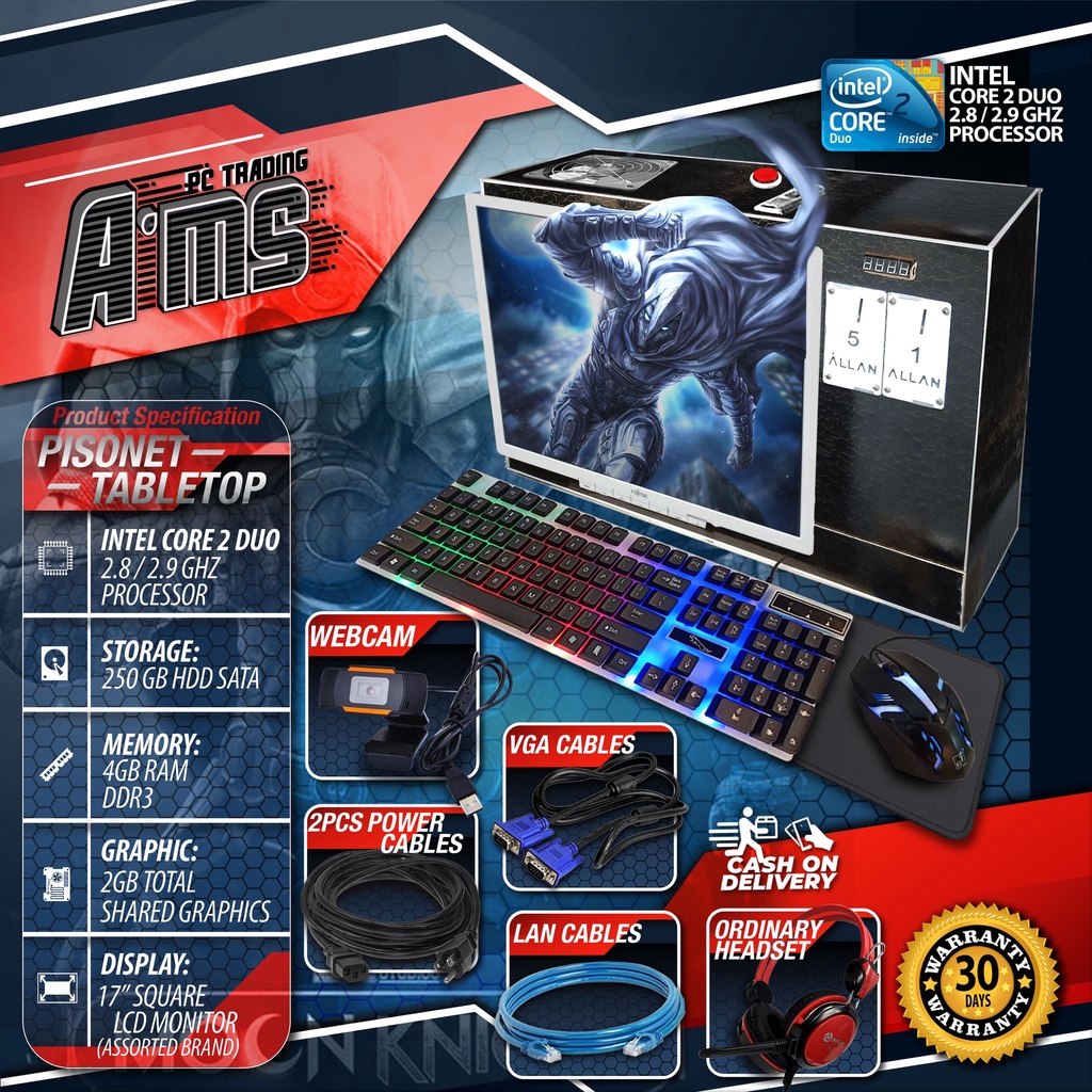PISONET Intel Core 2 Duo Processor 4GB RAM DDR3 250GB HDD 17SQUARE ...
