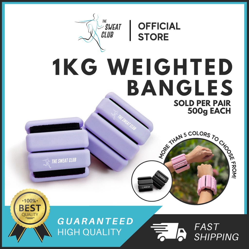 1KG PAIR 2 PCS (500g each) Weighted Bangle Ankle Weights Wrist Weights ...