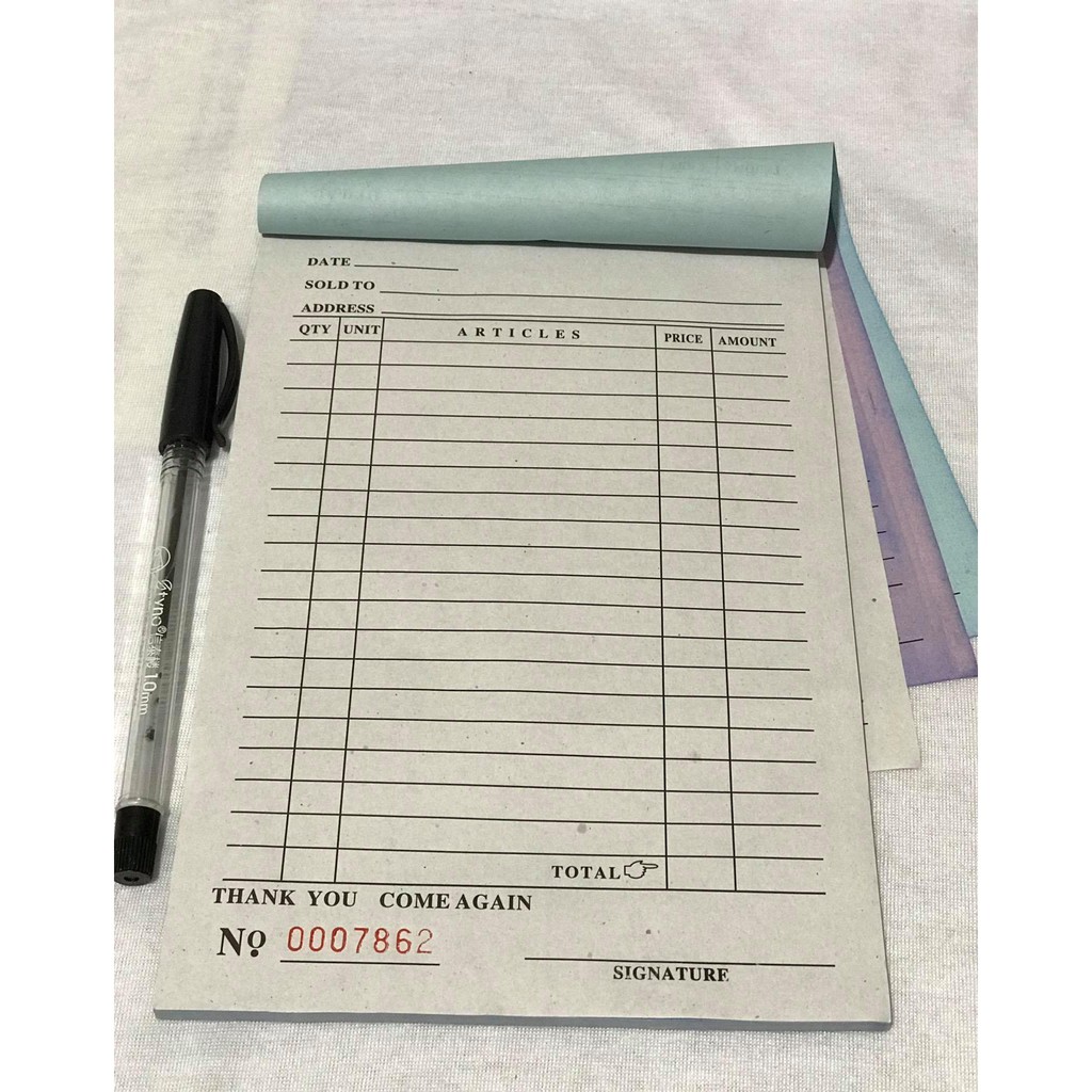 Receipt resibo Carbon-Less Duplicating and Triplicate Paper | Shopee ...