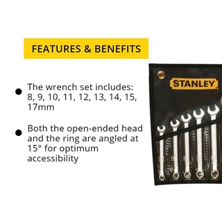 Stanley 87-034 Combination Wrench Set 9-pc 8-17mm | Shopee Philippines