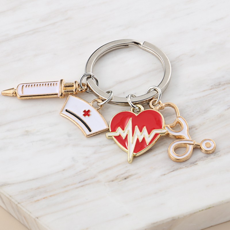 New Doctor Keychain Medical Tool Key Chain Heartbeat Stethoscope ...