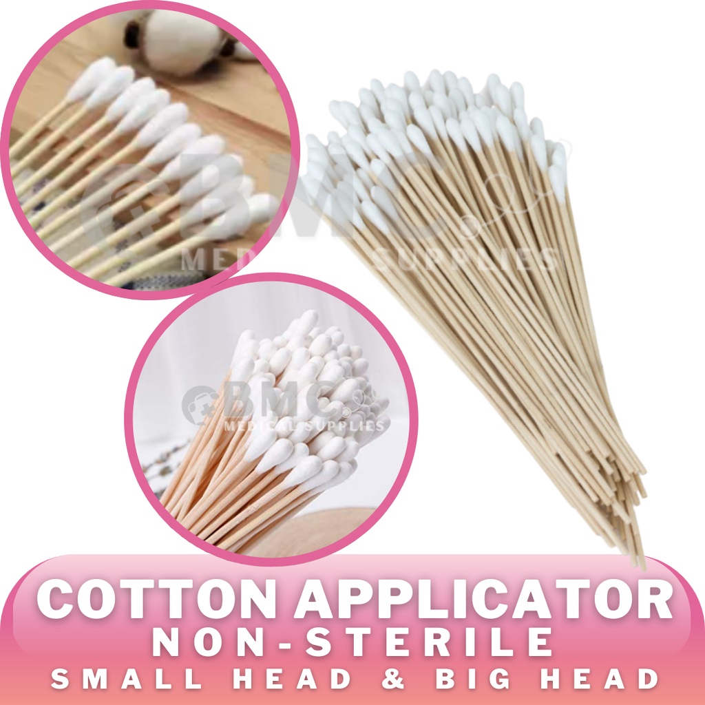 [NON-STERILE] Cotton Applicator Non-Sterile (100 pcs) Small and Big ...