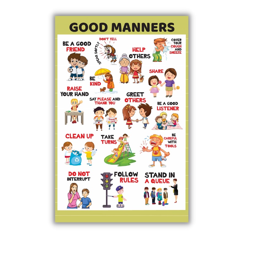 Good Manners, Healthy Habits, Good Habits, Laminated Educational Charts ...