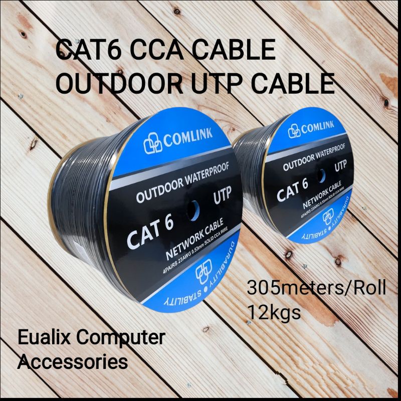305 meters COMLINK CAT6 OUTDOOR CABLE CCA UTP CABLE | Shopee Philippines