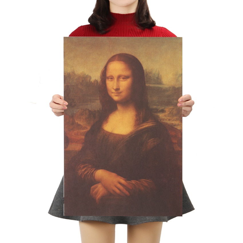 DLKLB Mona Lisa Leonardo Da Vinci Smile Famous Paintings Kraft Poster ...