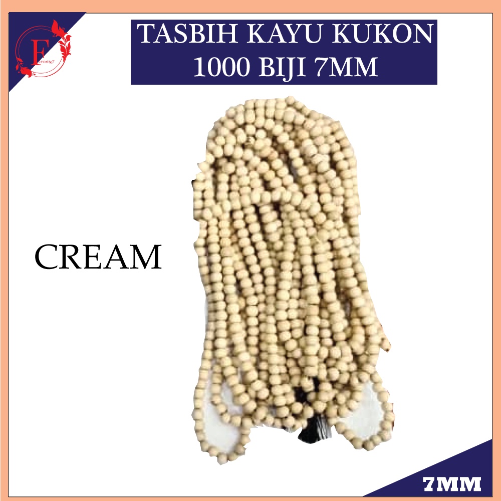 KAYU Kukon WOOD TASBIH 1000 SEEDS 7MM CREAM FROM ORIGINAL FROM | Shopee ...