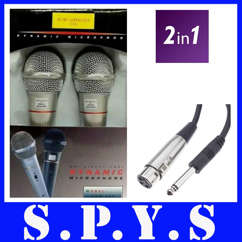 Microphone Mic Twin Set. 1/4" to XLR cable. 2 pc mic in 1 box. (Audio ...