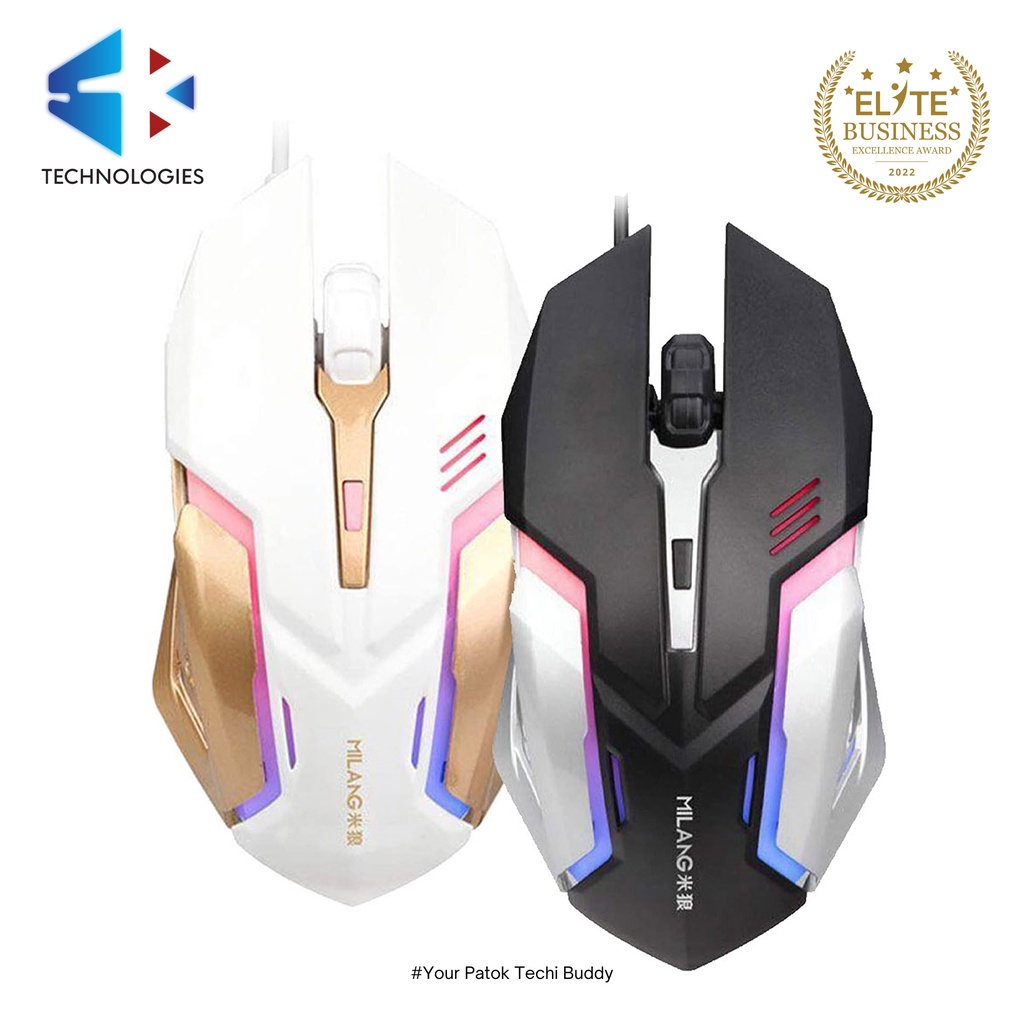 Milang M6 Polar Monster USB Optical Wired Gaming Mouse RGB Backlight ...