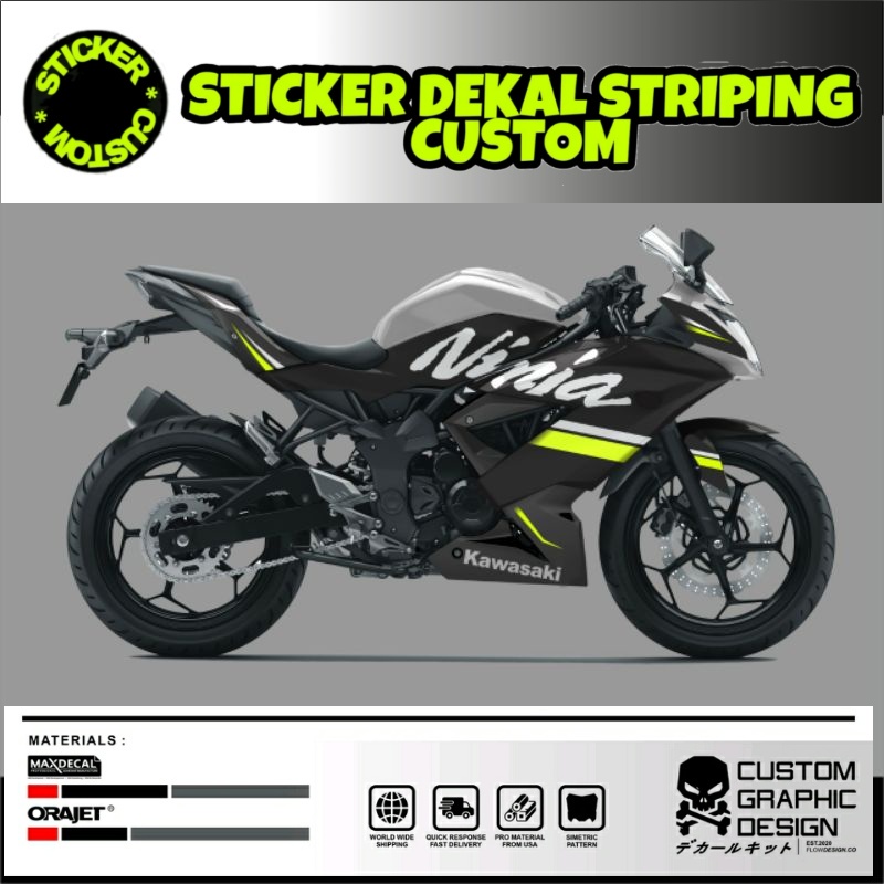 Kawasaki NINJA 250 MONO SL Motorcycle Sticker Striping Sticker | Shopee ...