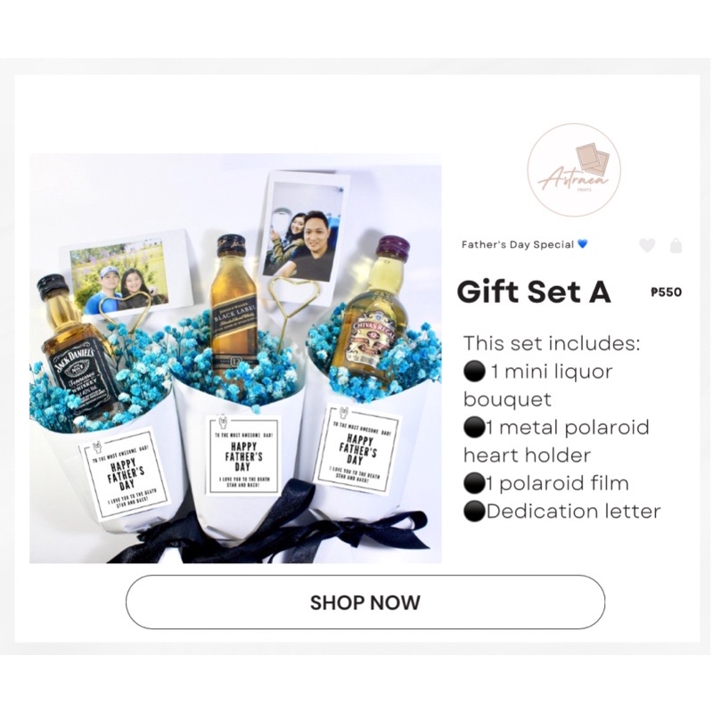Father’s Day Gift Sets Mini Liquor Bouquet With Instax Film And Mini ...