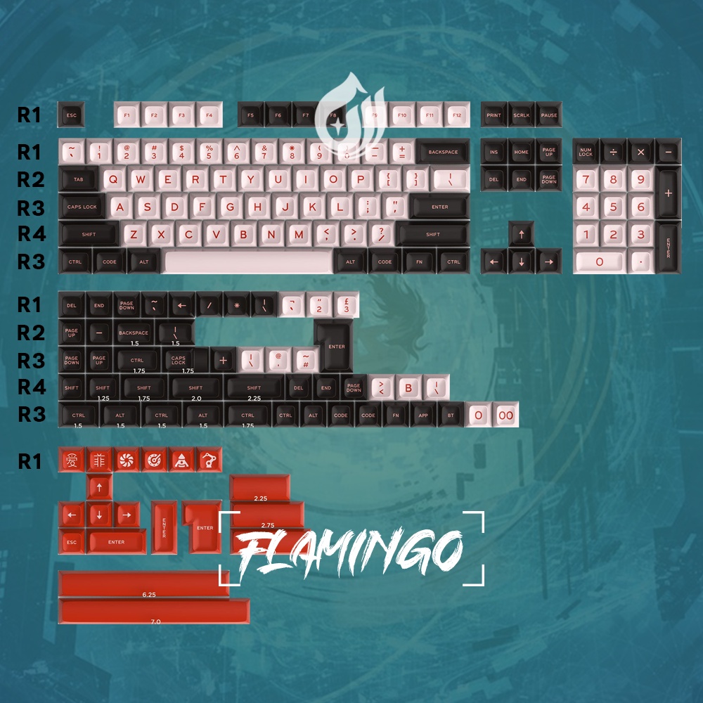 170 Keys Aifei Keycaps Double Shot SA Profile Key Dye-Sub Keycap for ...