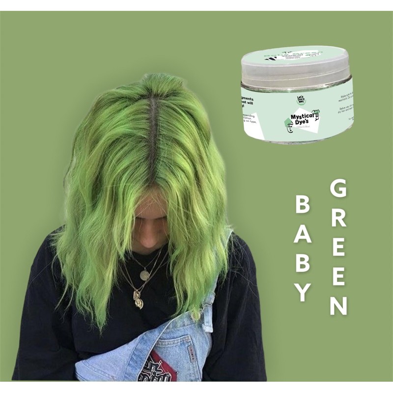 Baby Green (Light Green) Mystical Hair Dye Ready to Apply Tub ...