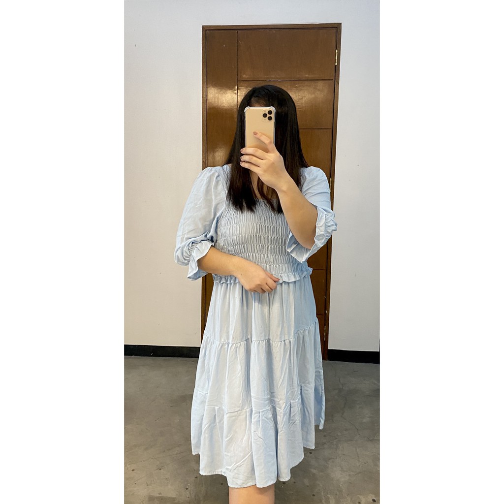 Lindy Dress Smocked Challis Plus Size M 3xl By Taytayclothingshop Ph