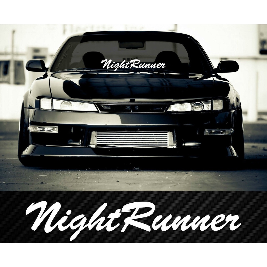 50cm Long Night Runner Windshield Banner Sun Strip Decal Sticker JDM ...