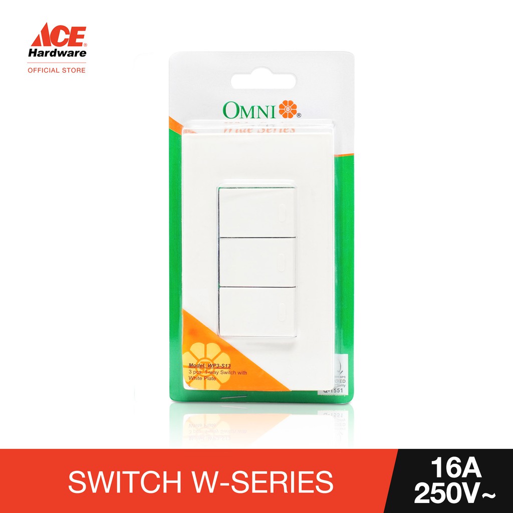 OMNI 1 Way Switch 3 Gang 16A W-Series WP3-S13 | Shopee Philippines
