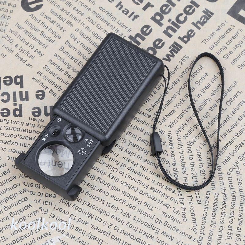 kool 30x 60x Magnifier LED Portable Magnifying Jeweler Microscope ...