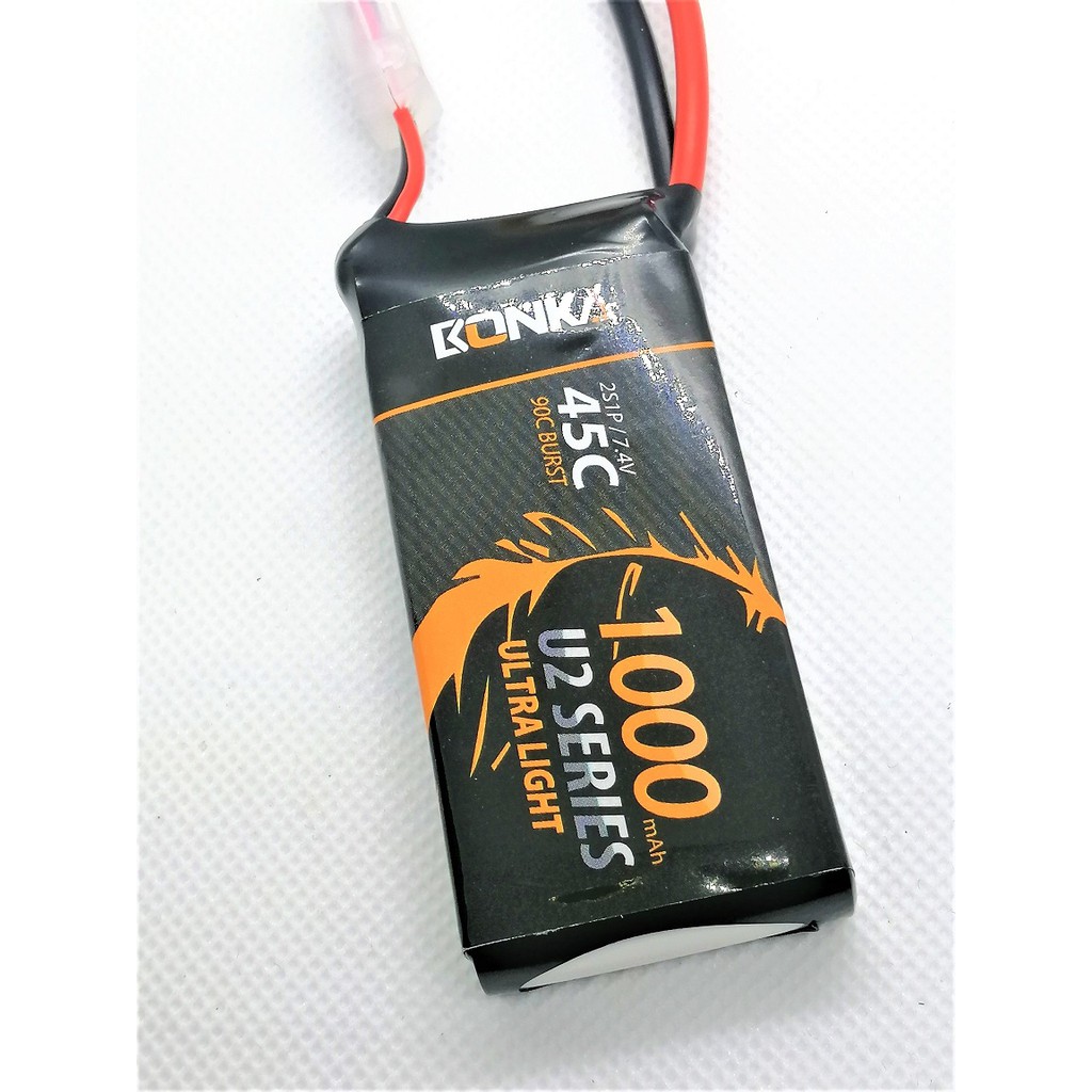 Bonka 1000mah 2s 7.4v 45c Ultra Light Series Lipo Battery | Shopee ...