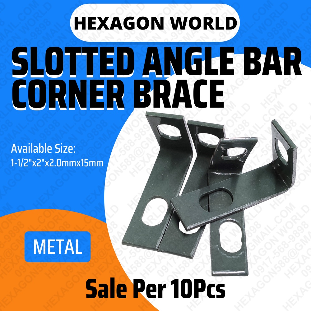 10Pcs Slotted Angle Bar 1-1/2" x 2" x 2.0mm x 15mm or 1-1/2"x1-1/2"x2 ...