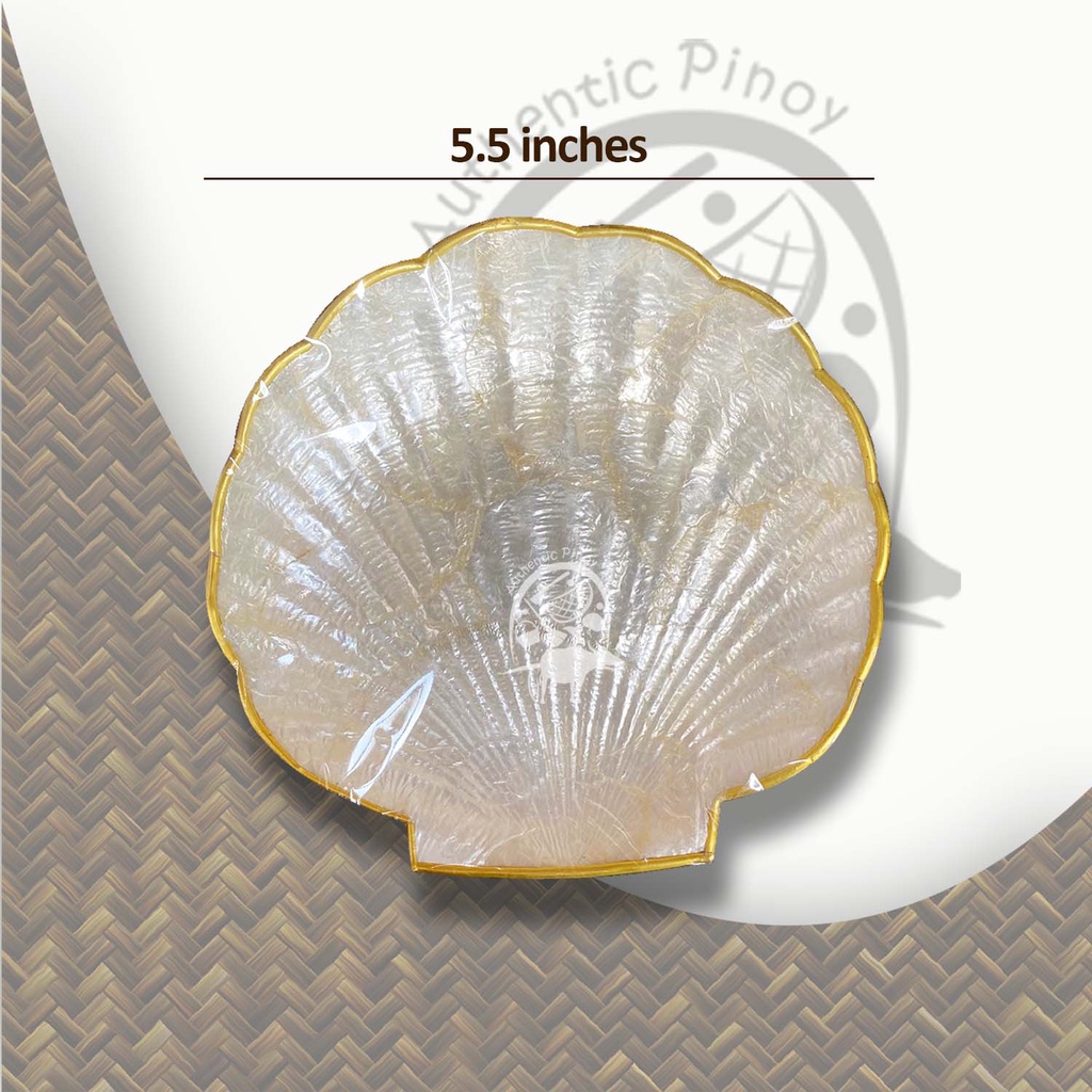 Saucer made from Capiz / Kapis Shell | Elegant Design Saucer with Gold ...