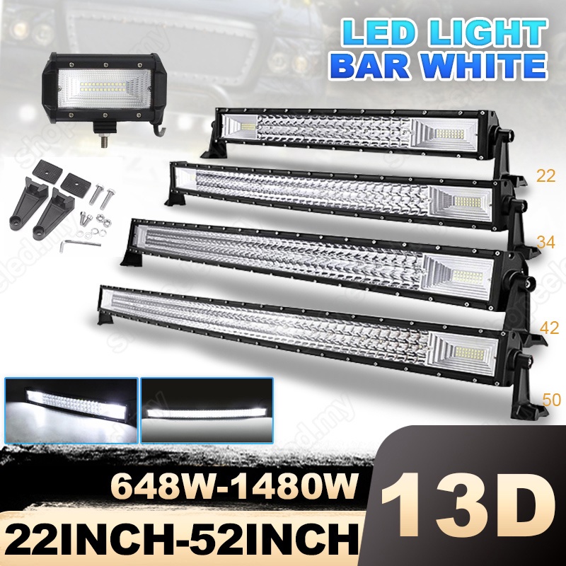 32inchTri Row LED Bar Offroad 2 Combo Beam Driving Light Bar 12V 24V ...