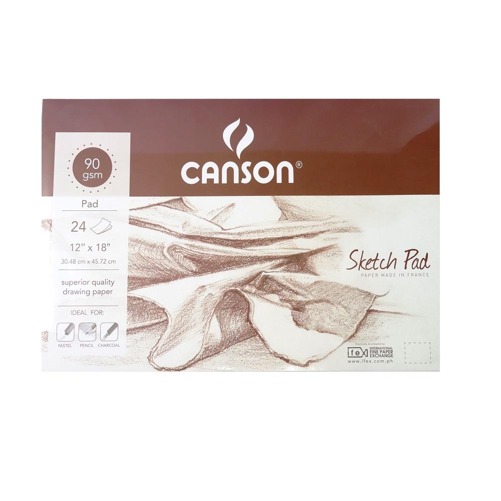Canson Sketch Pad 12x18 24 Sheets Padded 90gsm (Sketch Pad/ Sketchbook ...