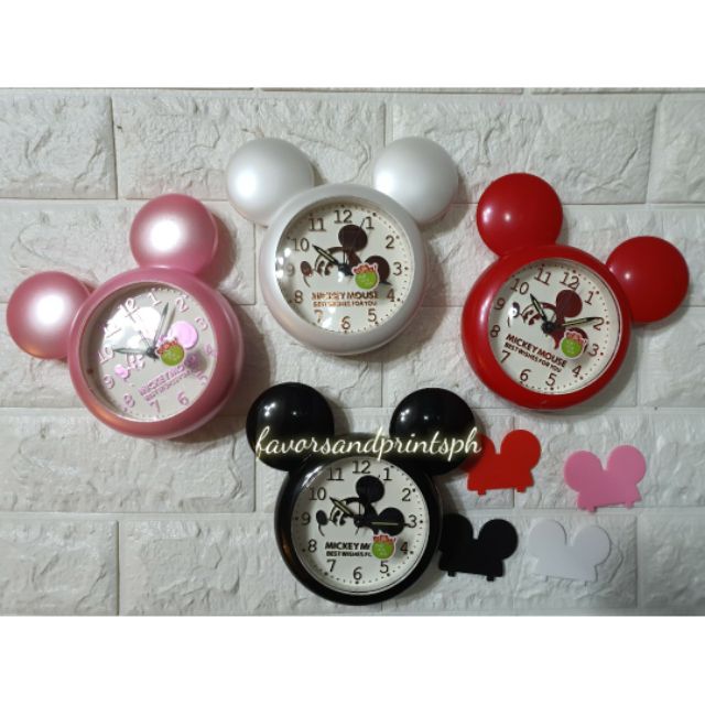 MICKEY MOUSE HEAD SHAPED TABLE CLOCK (ALARM CLOCK) | Shopee Philippines