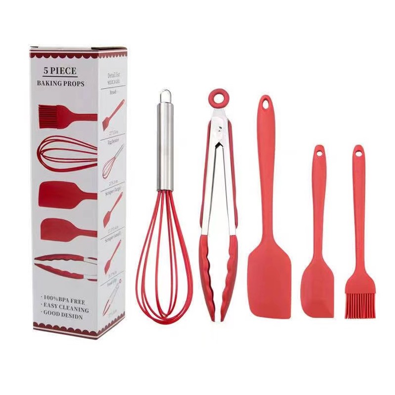 Set Senduk Dapur Silikon 5 pcs-kitchen tool silicone cookware 5 baking ...