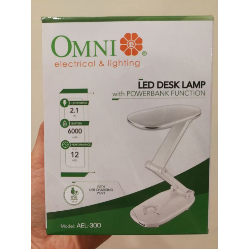 Omni Foldable & Rechargeable LED Desk Lamp w/ Powerbank Function (6000mAh) AEL-300 | Shopee ...