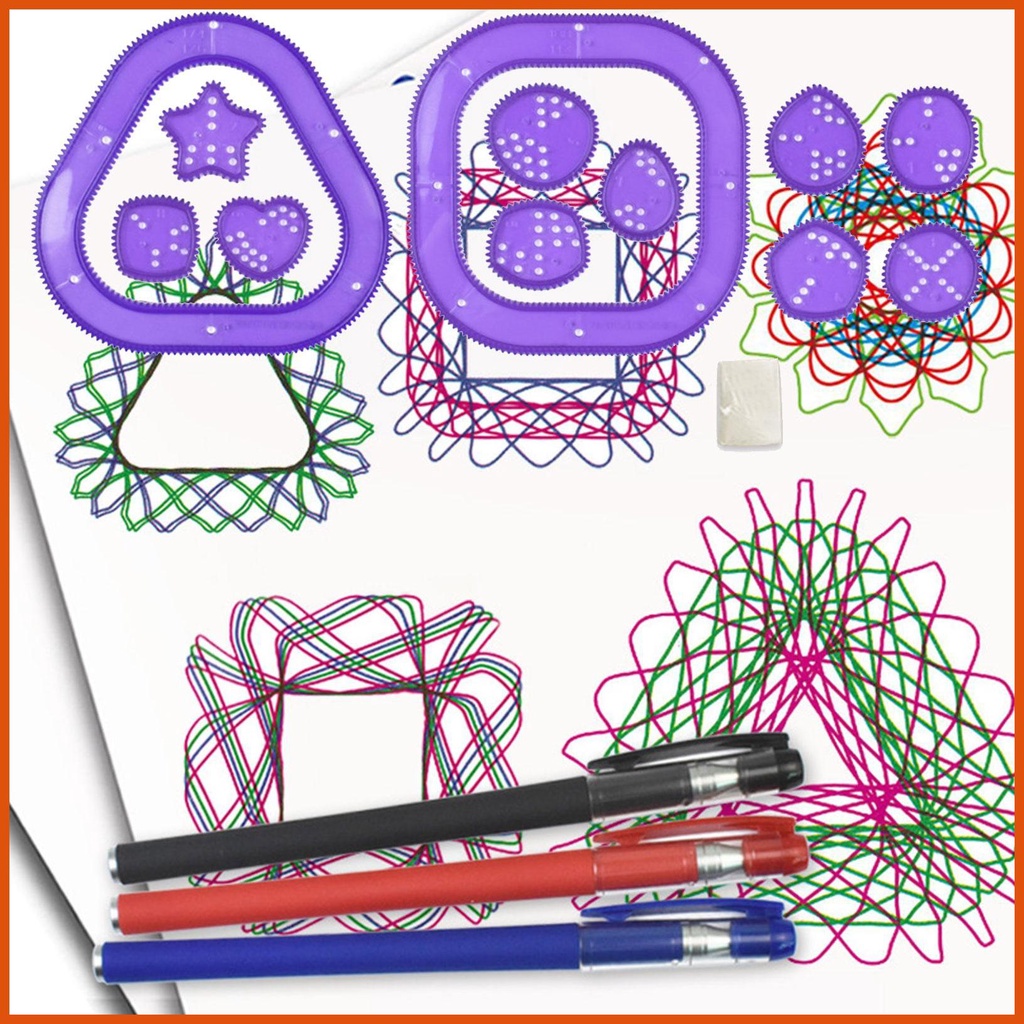Spiral Gear Drawing Toy Educational Children Geometric Ruler Drawing ...