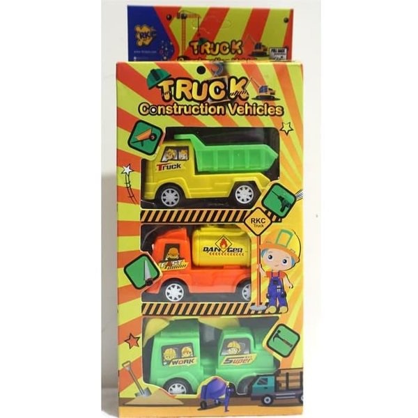Toy Truck Construction Vehicle Pull Back System Contents 3 Pcs | Shopee ...