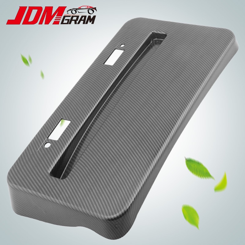 JDMGRAM Carbon Fiber Car Front Side License Plate Frame For Mitsubishi ...
