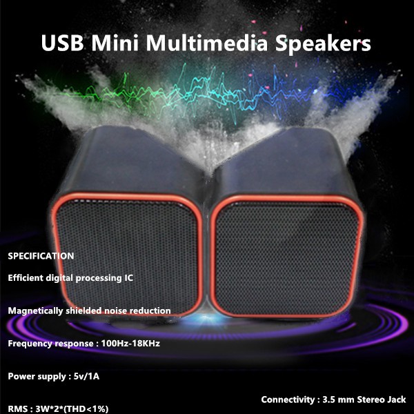 USB Mini Multimedia Speakers Black | Shopee Philippines