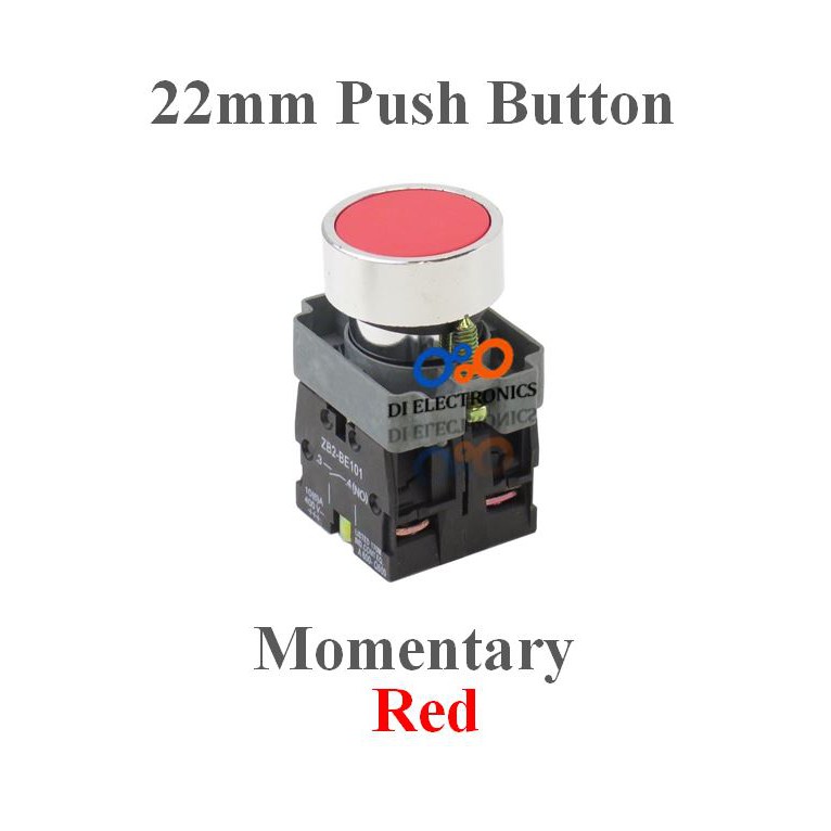 MERAH 22mm Push Button Switch Red XB2 Self Return Momentary Button Red ...