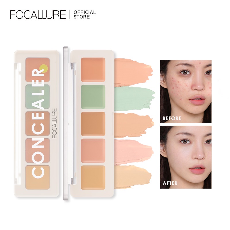 Focallure 5 Color Corrector Concealer Palette Multicolor High Cover But ...