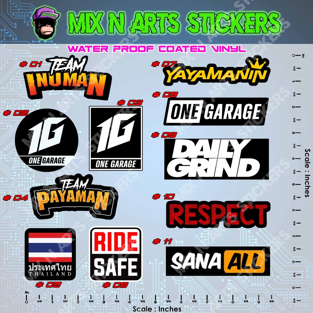 Team Payaman One Garage Waterproof Vinyl Sticker for Motorcycle Tumbler ...