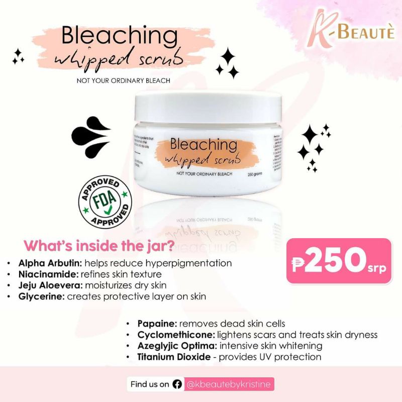 K-BEAUTE BLEACHING WHIPPED SCRUB 250G | Shopee Philippines