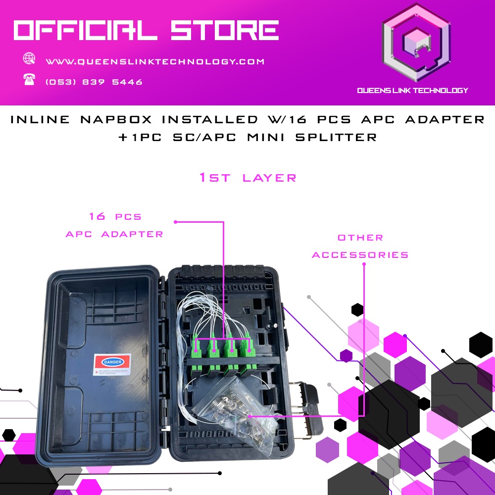 INLINE NAPBOX INSTALLED W/16pcs APC ADAPTER+1PC SC/APC MINI SPLITTER ...