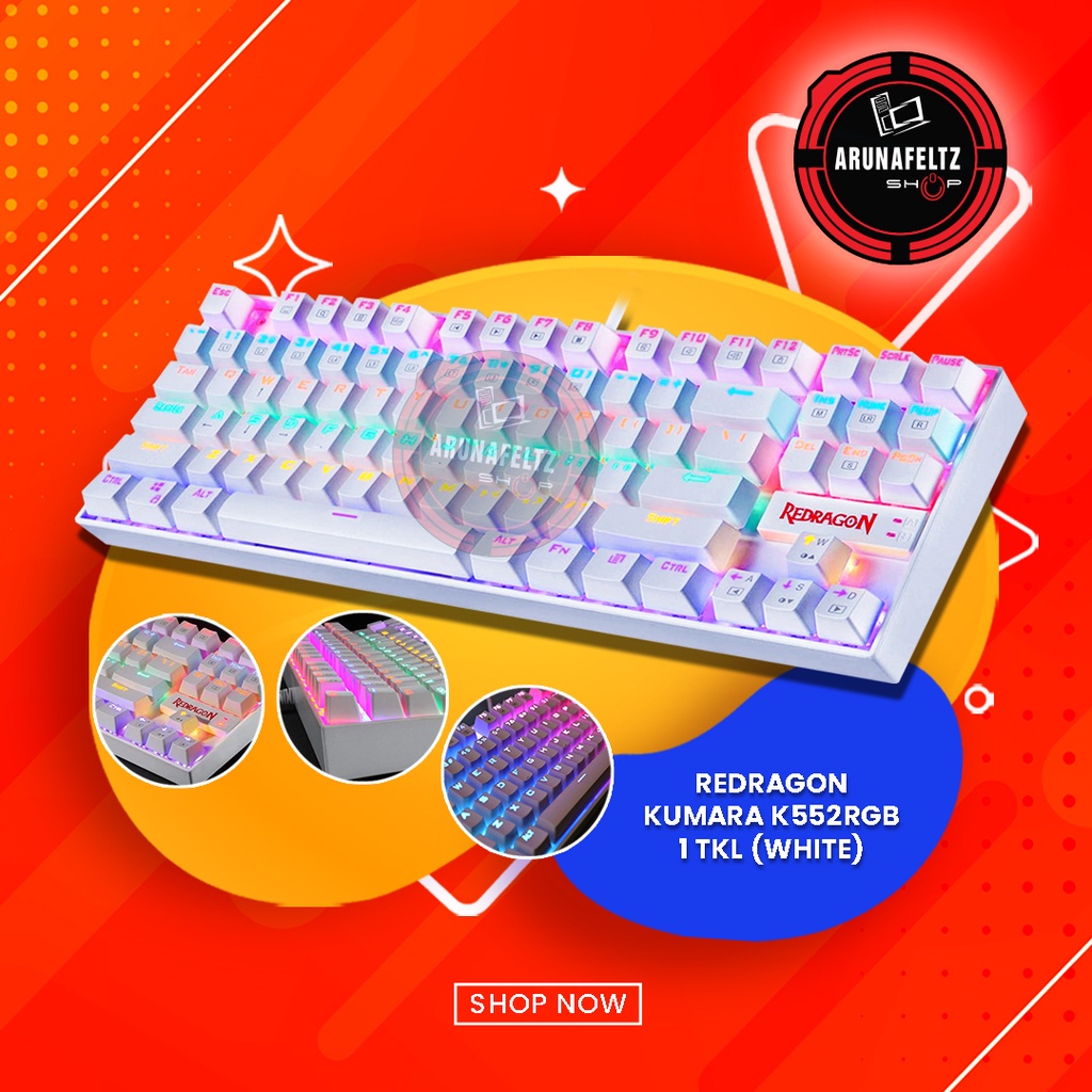 REDRAGON KUMARA WHITE K552W RGB-2 MECHANICAL KEYBOARD | Shopee Philippines