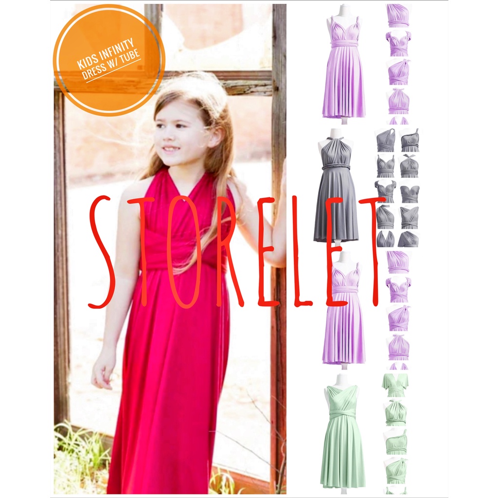 Kids Girl Infinity Dress Wedding Flower Girl Party Church attire ...