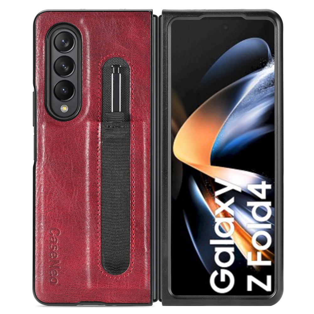 Luxury Leather Pen Slot Back Case For Samsung Galaxy Z Fold 4 ZFold4 ...