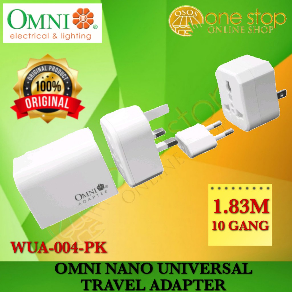 Omni Nano Universal Travel Adapter Plug Adaptor Outlet Adapter Socket ...