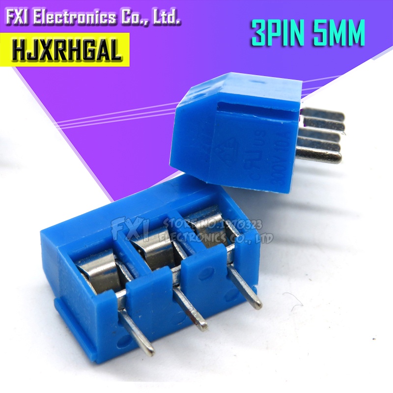 20PCS KF301-3P 5.08mm KF301 3 Pin Blue Connect Terminal Screw Terminal ...