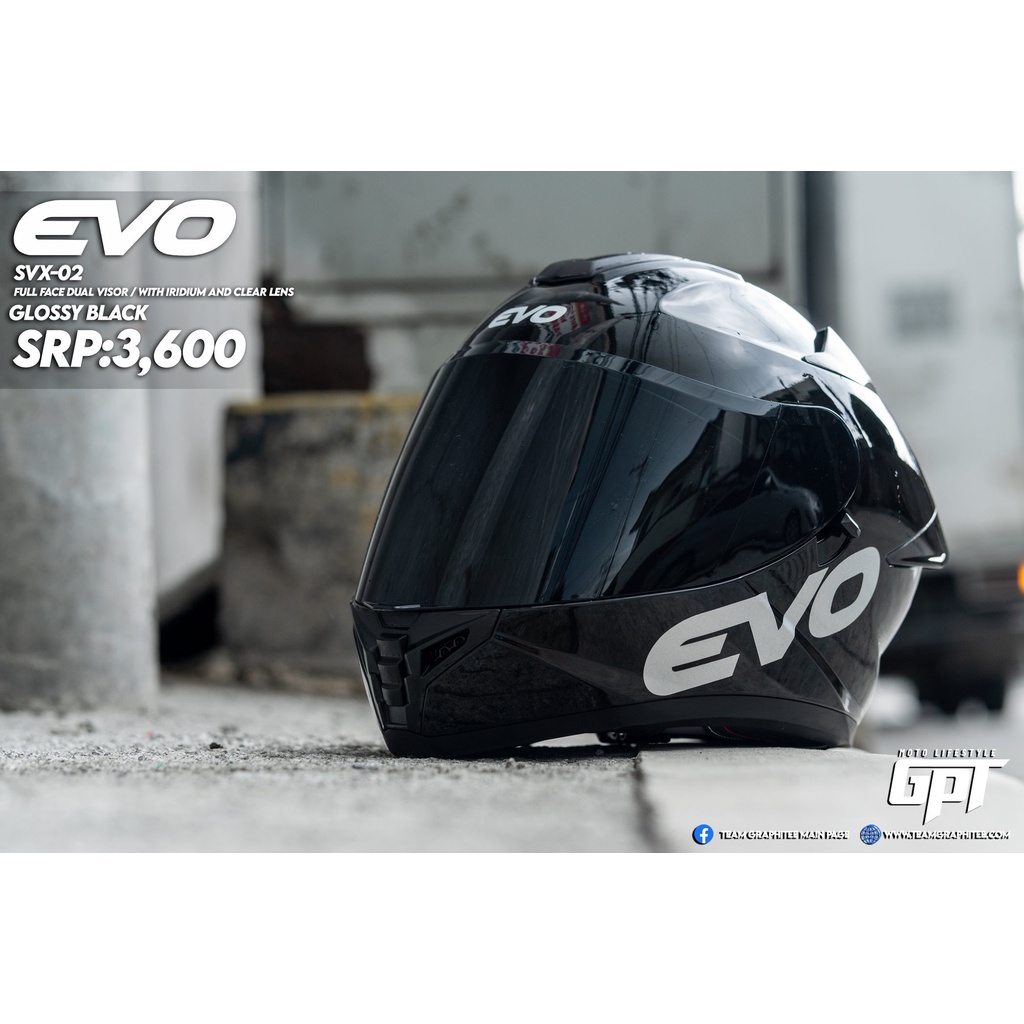 EVO HELMET SVX02 GLOSS BLACK (SMOKE LENS) | Shopee Philippines