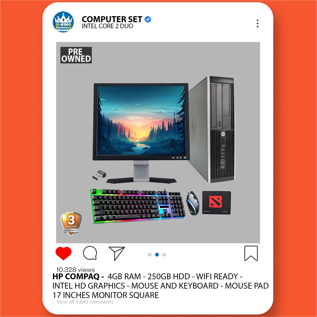 𝐈𝐍𝐓𝐄𝐋 𝐂𝐎𝐑𝐄 𝟐 𝐃𝐔𝐎 𝐂𝐎𝐌𝐏𝐔𝐓𝐄𝐑 𝐒𝐄𝐓 / 𝐇𝐏 𝐂𝐎𝐌𝐏𝐀𝐐 / 𝟒𝐆𝐁 𝐑𝐀𝐌 / 𝟐𝟓𝟎𝐆𝐁 𝐇𝐃𝐃 / 𝐖𝐈𝐅𝐈 ...