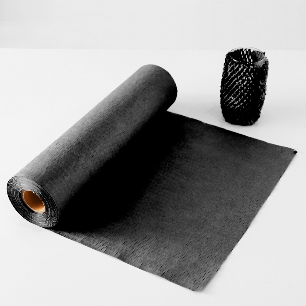 9/50 Meters Honeycomb BLACK Paper Wrapper & White Interleaf Paper ...