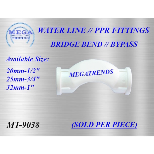 MT-9039 PPR Fittings Bridge Bend Short 1/2" 3/4" 1" INCHES | Shopee ...